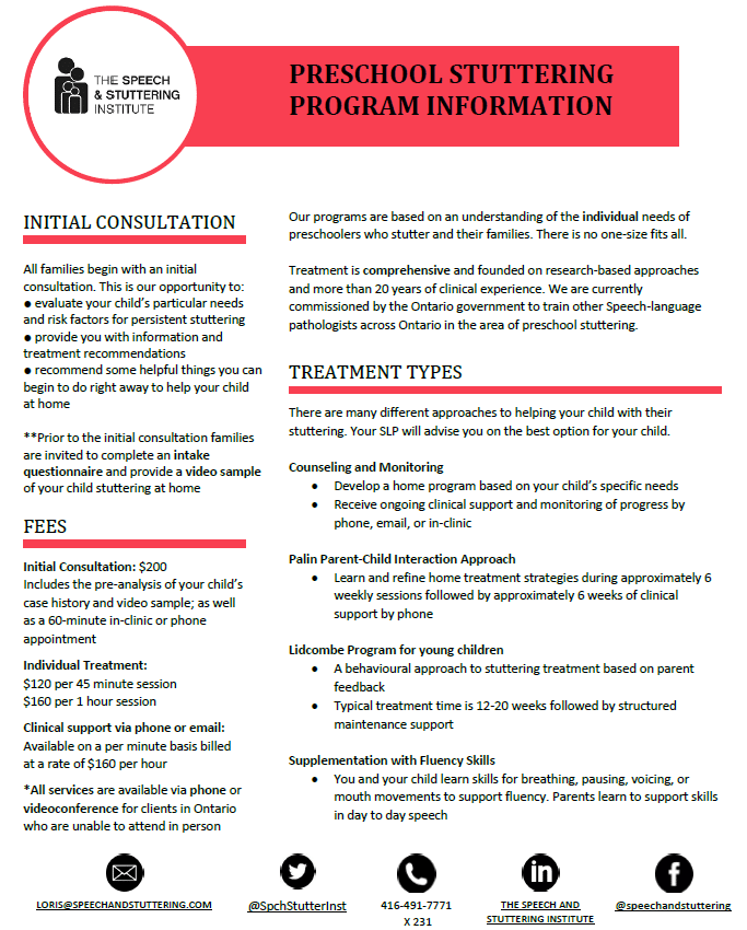 SSI preschool stuttering - The Speech & Stuttering Institute