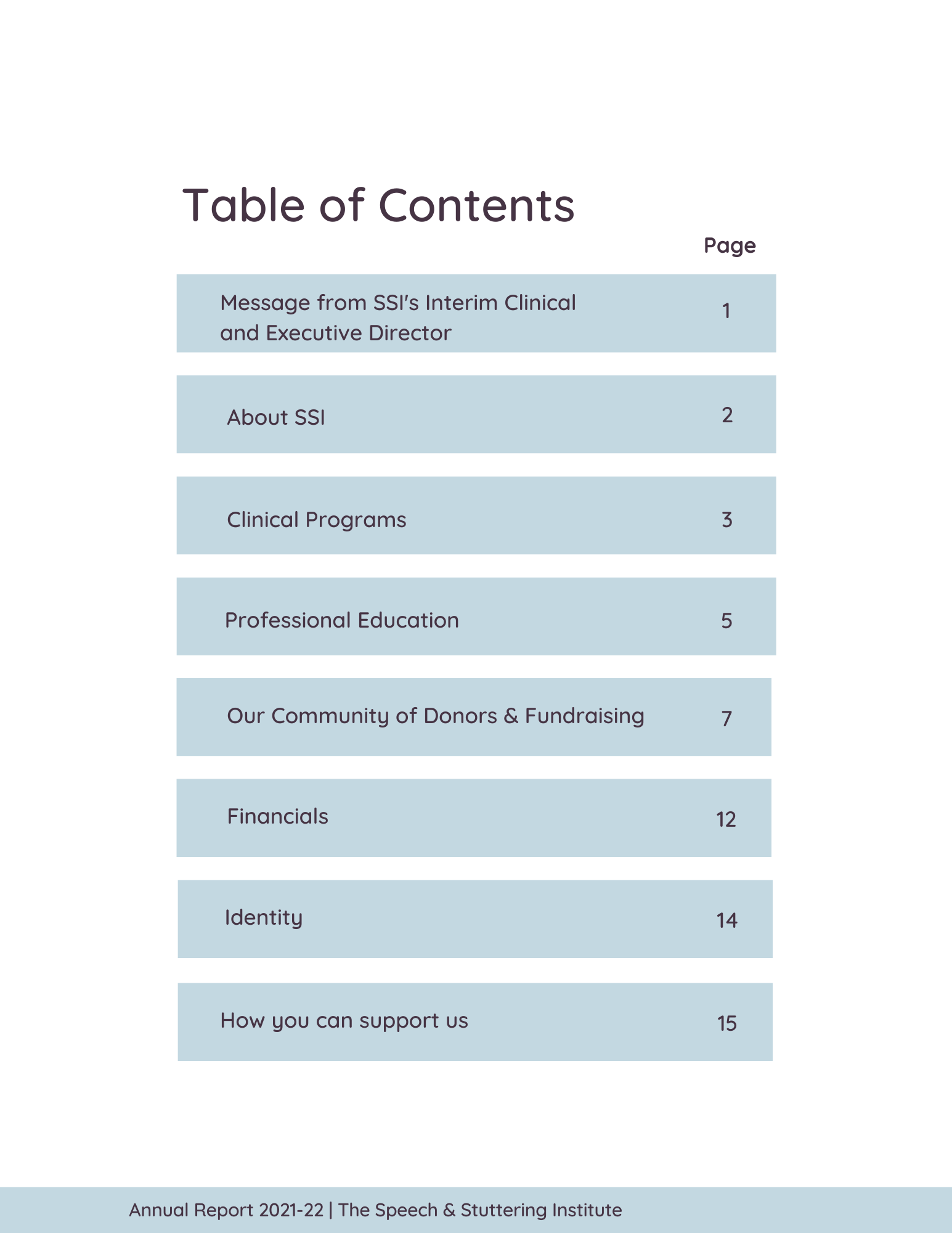 Annual Report 2021/22 - The Speech & Stuttering Institute